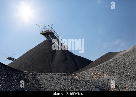 Top of Black basalt stones mine, Industry of basalt stone, stone quarry ...