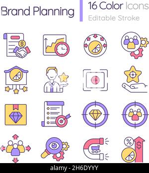 Branding Icons Set. Identity, Positioning, Logo, Guidelines. Editable ...