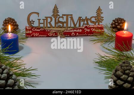 merry christmas wallpapers with natural elements Stock Photo - Alamy