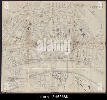 COLOGNE. Vintage town city map plan. Germany, 1933 Stock Photo - Alamy