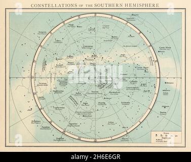 Sky map of the Southern Hemisphere, Star Chart, Zodiac, print, 1515 by ...