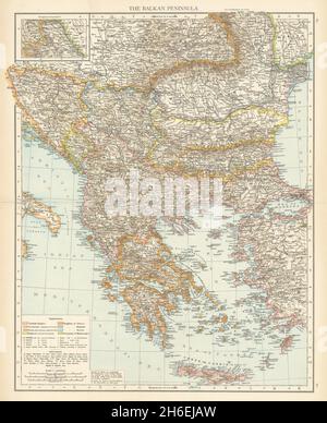Balkan Peninsula. Turkish Empire. East Rumelia Greece Servia. THE TIMES ...