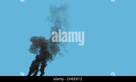 black thick contamination smoke emission from power plant or factory ...