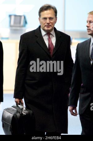 Lord Goldsmith leaves the QEII Conference centre this evening after ...