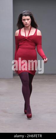 Model Crystal Renn on the catwalk at the Mark Fast fashion show, held ...