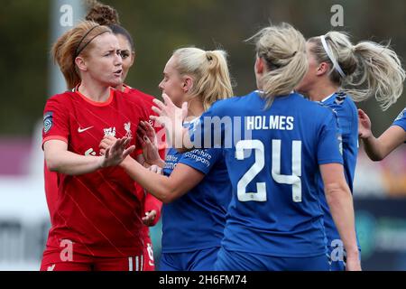 Durham Women's Becky Salicki and Abby Holmes contests a header with ...
