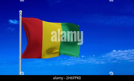 Republic of Guinea aka Guinea-Conakry national flag, waving in the wind ...