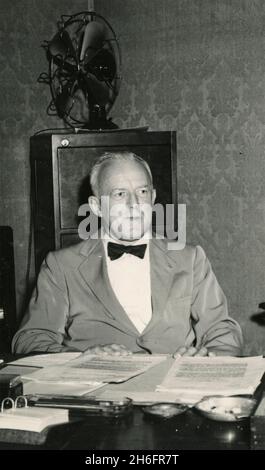 American scientist and educator Dr. Detlev W. Bronk, President of the ...