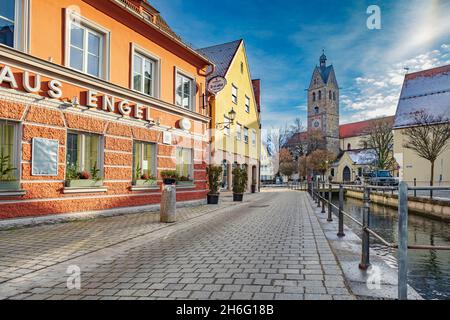 MEMMINGEN, GERMANY - CIRCA JANUARY, 2021: The cityscape of Memmingen ...