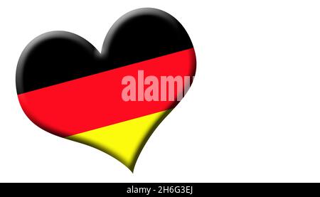 Heart in Germany colors against white background, 3d illustration Stock ...