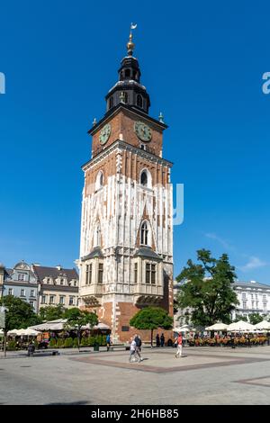 Krakow, Poland - 15 September, 2021: view of the main square in Krakow ...
