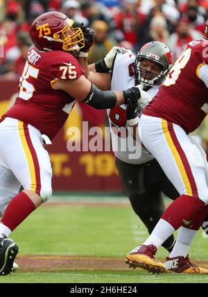 Tampa Bay Buccaneers defensive end DeMonte Capehart (90) stretches ...