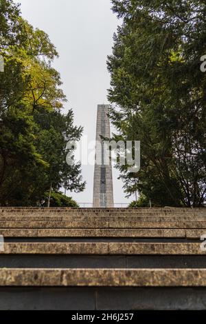 Poznan cemetery, view in the Poznan Citadel Park Cemetery of headstones ...