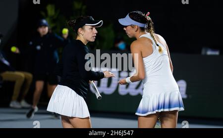 Giuliana Olmos of Mexico in action during her third round-robin doubles ...