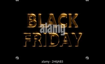 bright lighting text for black friday, isolated - object 3D rendering ...