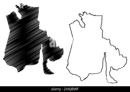 Unakoti district (Tripura State, Republic of India) map vector ...