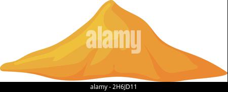 Sand pile, heap, sandy dune isolated on white background. Decorative ...
