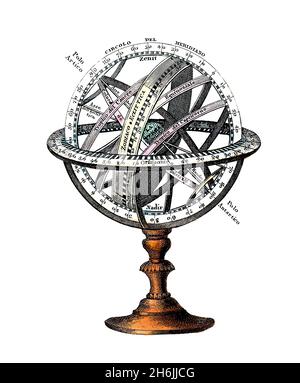 Armillary Sphere or Armilla - a celestial globe consisting of metal ...
