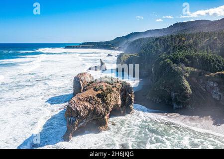 Aerial of a Rock arch, Cape giant, Sakhalin, Russia Stock Photo - Alamy