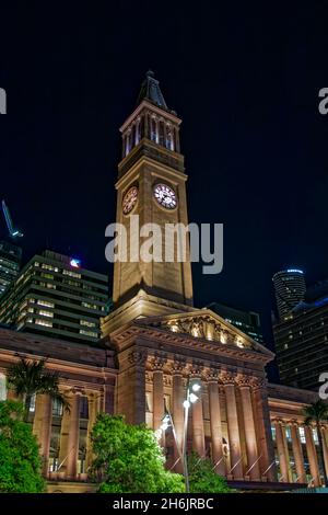 City Hall Clock Tower Brisbane Queensland Australi Stock Photo - Alamy