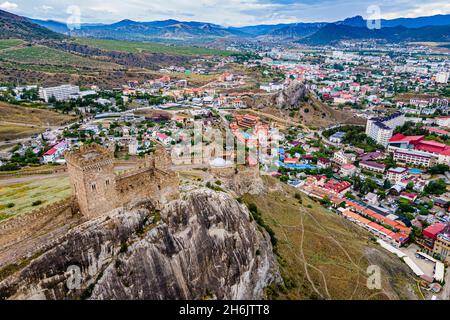 Aerial of the Genoese fortress of Sudak, Crimea, Russia Stock Photo - Alamy