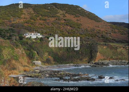 The remote home of singer Kate Bush on the South Devon coast Stock ...
