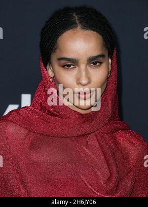 Zoe Kravitz arrives at the 2021 InStyle Awards at The Getty Center on ...