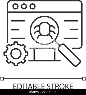 QA testing line icon, outline symbol, vector illustration, concept sign ...