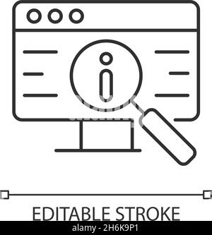 Researching information online icon logo sign vector outline in black ...