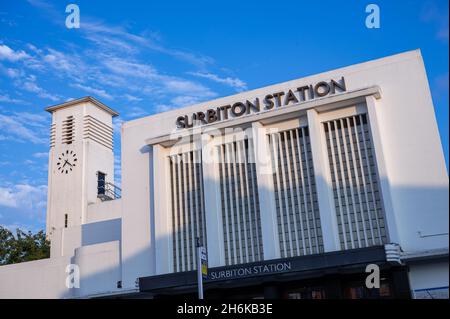 Surbiton Station at night,Greater London,England Stock Photo - Alamy