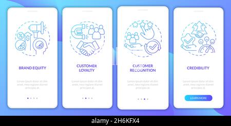 Branding benefits blue onboarding mobile app page screen Stock Vector Image & Art - Alamy