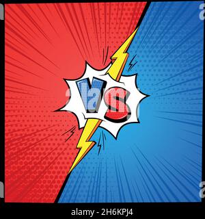 VS comic explosion frame. Versus comic fighting duel, battle challenge ...