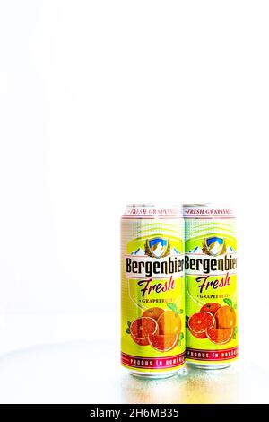 Can of Bergenbier Fresh beer. Bucharest, Romania, 2021 Stock Photo - Alamy