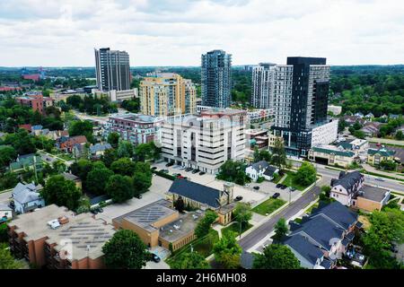 An aerial scene of Waterloo, Ontario, Canada downtown Stock Photo - Alamy