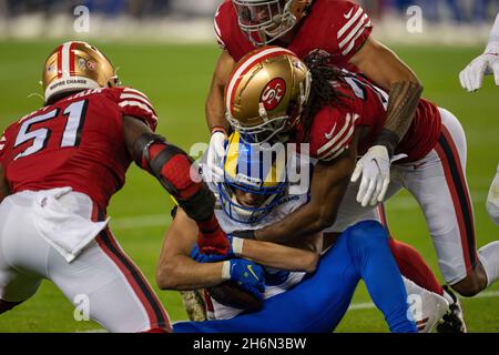 Los Angeles Rams cornerback Josh Wallace (30) tackles Dallas Cowboys ...