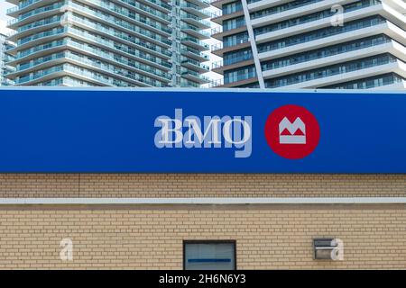 BMO (Bank of Montreal) main branch in downtown Toronto at the base of ...