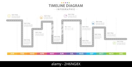 Infographic template for business. Monthly modern Timeline Gantt chart ...