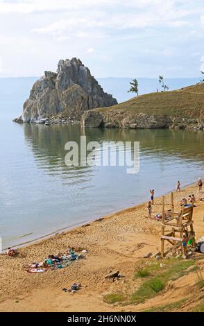 Shaman Rock, Lake Baikal, Olkhon Island, Pribaikalsky National Park ...
