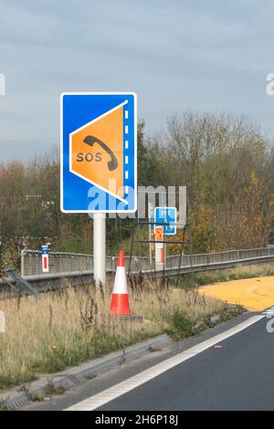 Motorway emergency telephone, UK Stock Photo - Alamy
