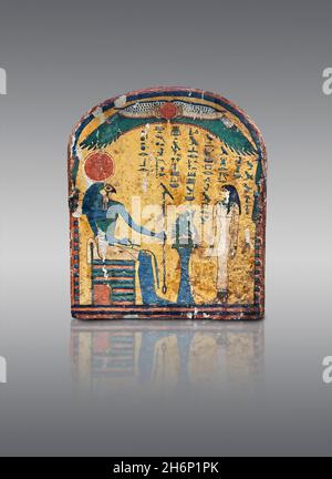 British museum, decorated wooden Egyptian coffin, London, England ...