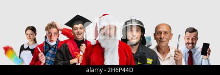 Montage about different professions Stock Photo - Alamy