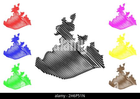 Barpeta district (Assam State, Republic of India) map vector ...