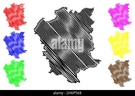 Barnala district (Punjab State, Republic of India) map vector ...