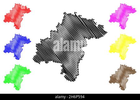 Bemetara district (Chhattisgarh State, division, Republic of India) map ...