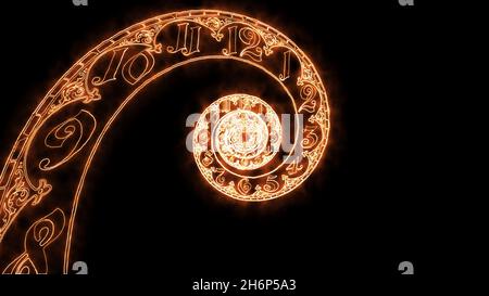 The classic spiral fire dial is endless. 3D rendering Stock Photo - Alamy