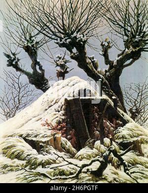 Cabin Covered in Snow, Caspar David Friedrich. 1827, Alte ...