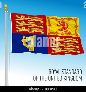 Royal Standard flag, United Kingdom, vector illustration Stock Vector ...
