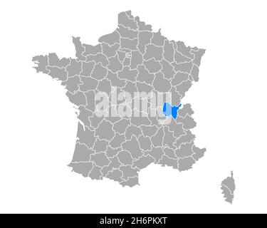 Map of Ain France Stock Photo - Alamy