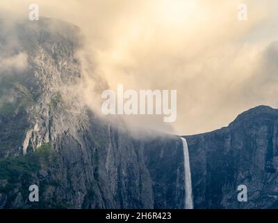 Waterfall Mardalsfossen, one of the highest norwegian waterfalls Norway ...