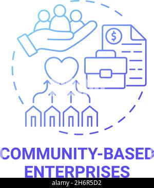 Community based enterprises blue concept icon Stock Vector Image & Art ...